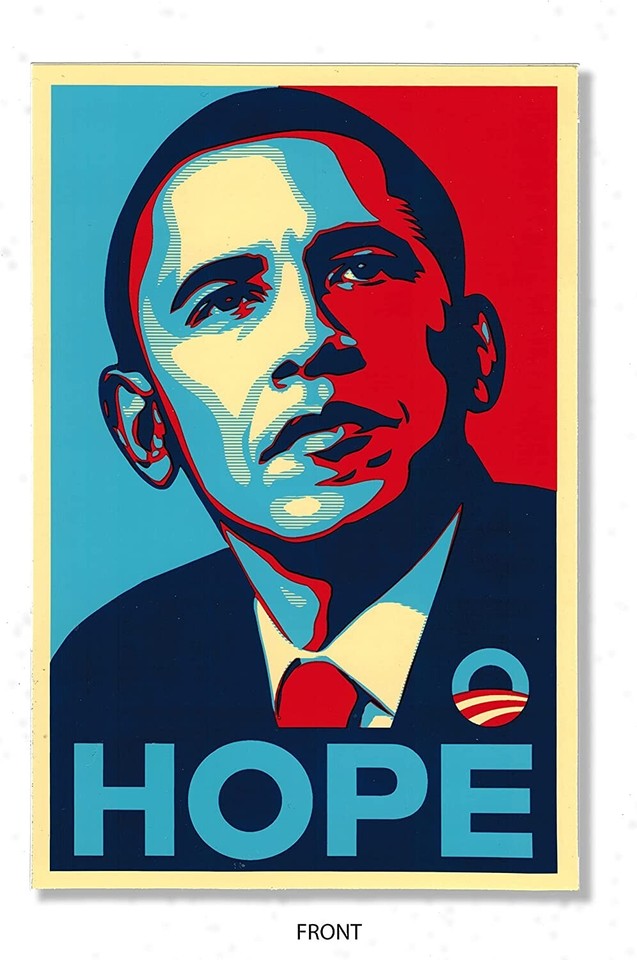 Authentic 2008 Barack Obama HOPE Sticker 6”x4” by Shepard Fairey obey ...
