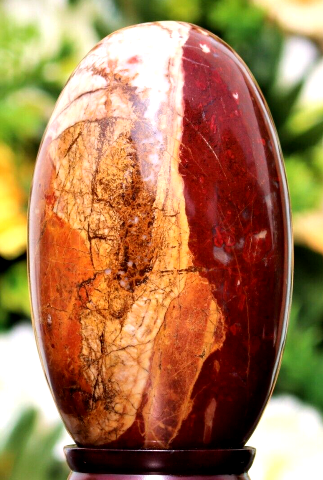 135MM Red Brecciated Jasper Lingam Natural Healing Metaphysical Crystal ...