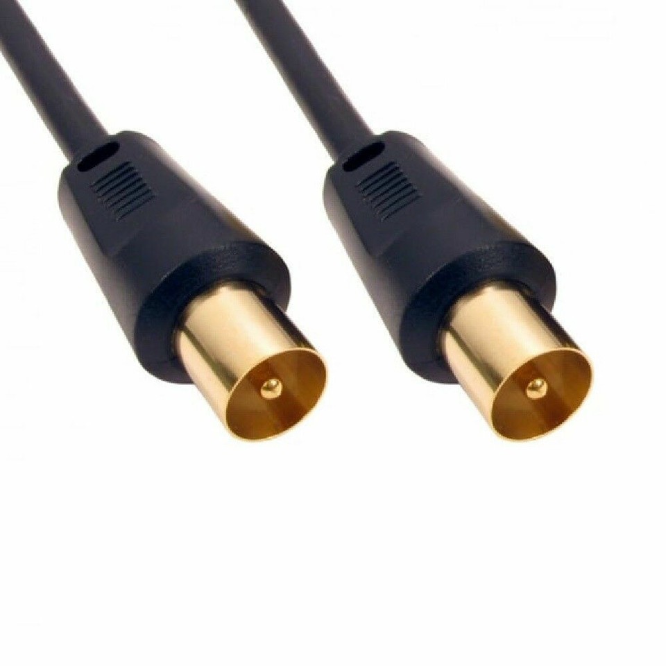 Coaxial TV Aerial Cable Extension RF Fly Lead Digital Male to Male Coax ...