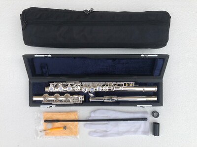 Professional 17 Open Hole Silver Plated Carved Flute French Key E Key B ...