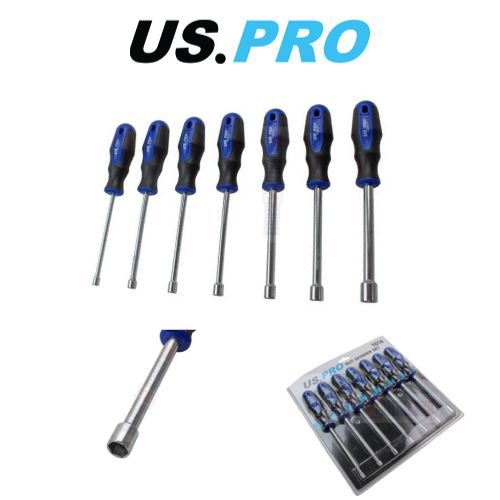 US PRO Tools 7 Pc Nut Driver Spinner Screwdriver Set Sizes 5,6,7,8,9,10 ...