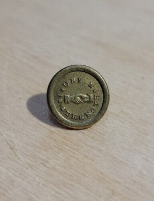 Rare Antique Button, 1860's, Union League Club, "Union is Strength ...