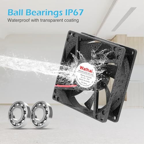 Wathai IP67 Waterproof 80mm x 25mm 12V Cooling DC Fan for RV Fridge ...