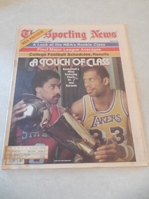 SPORTING NEWS Magazine, OCTOBER 21, 1985, KAREEM ABDUL-JABBAR AND DR. J ...