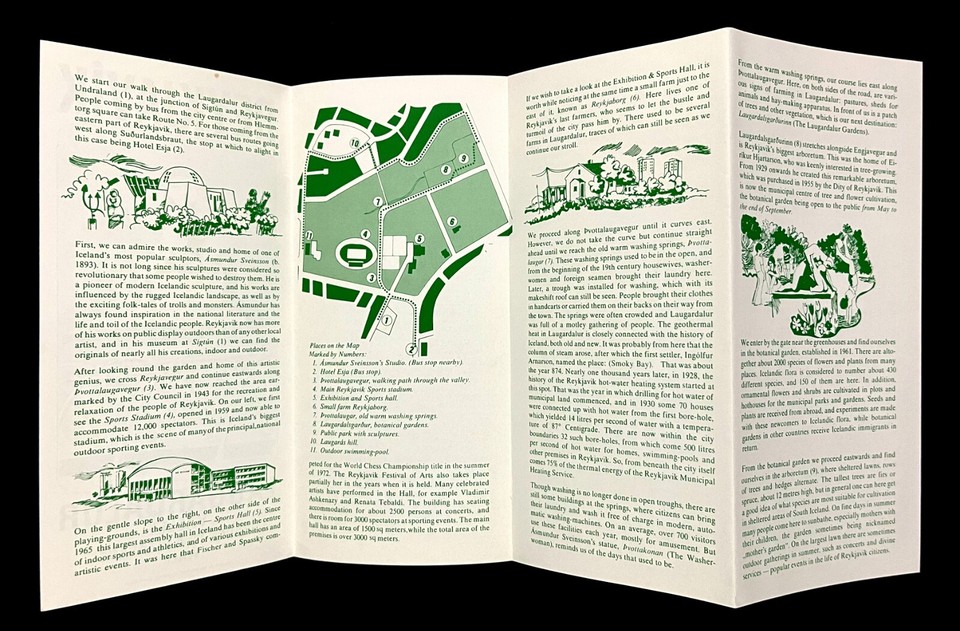 1970s Reykjavik Iceland Laugardalur Valley Walking Tour Vintage Guide ...