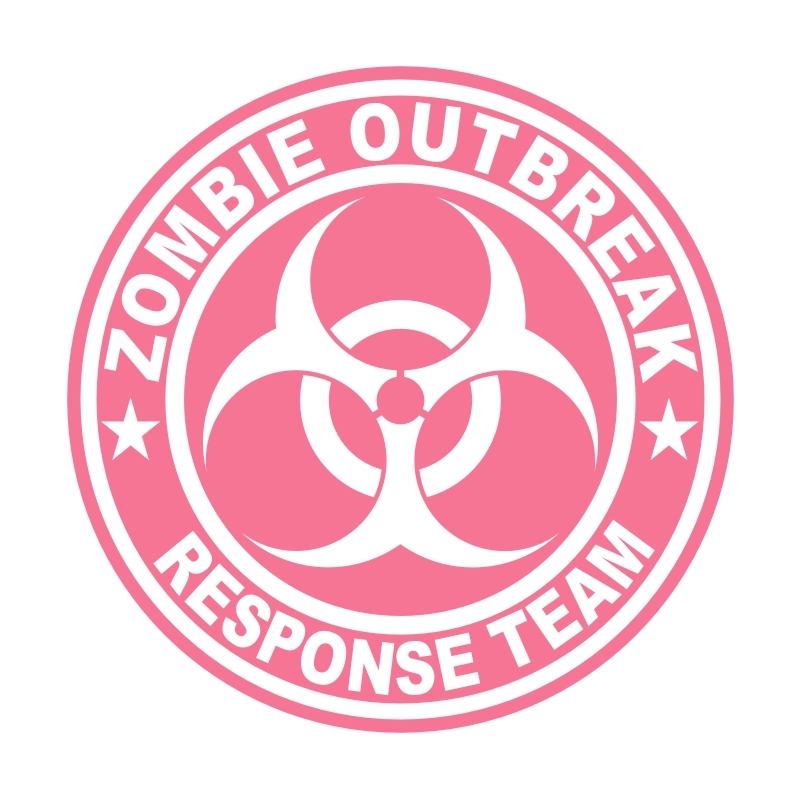 Pink Zombie Outbreak Response Team Hard Hat Decal / Helmet Sticker ZORT ...