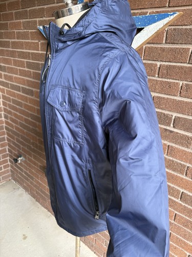 Calvin Klein Water/Wind Resistant Blue Hooded Fleece Lined Jacket XL ...