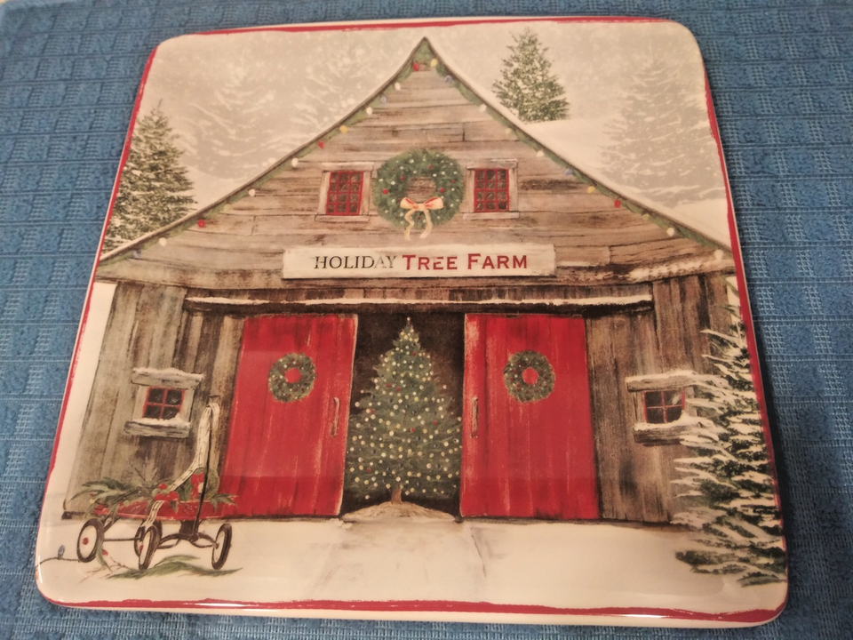Nantucket square plate 8” Christmas Home for the Holidays Appetizer ...