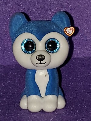 TY MINI BEANIE BOOS SKYLAR FLOCKED BLUE HUSKY VINYL 2" MYSTERY FIGURE ...