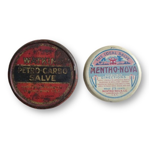 Vintage Tin Salve Containers Watkins Petro Carbo Mentho-Nova Red White ...