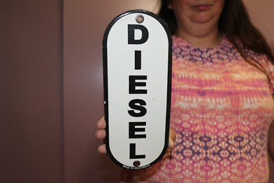 DIESEL Gas Pump Plate Standard Oil Co. Gas Station Porcelain Metal Sign ...