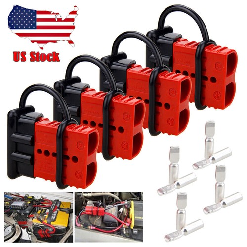 4x 50A 12V Car Auto Battery Connector Power Winch Cable Quick Connect ...
