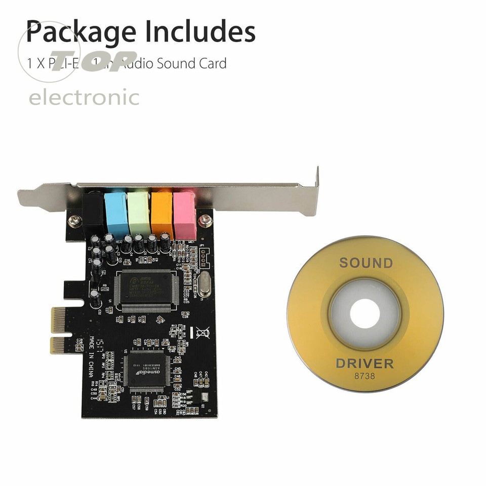 New PCI-E PCI Express 6 Channel 5.1 CMI8738 Audio Sound Card PC ...