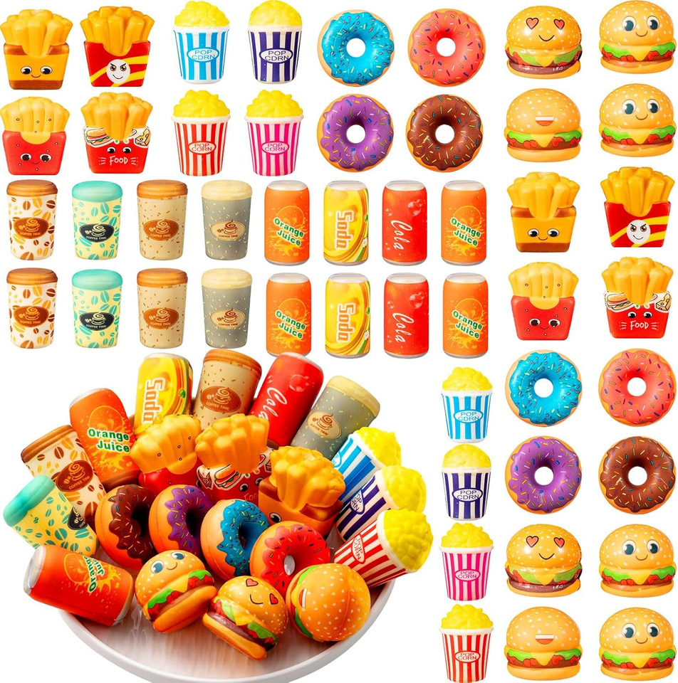 50 Pcs Mini Fast Food Toys Slow Rising Cute Food Bulk Soft Sensory ...