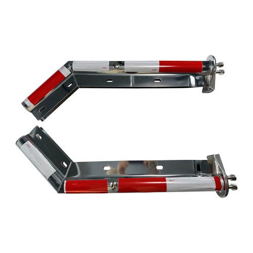 Chrome 1-1/8" Bolt Spacing 30" Angled Spring Loaded Mud Flap Hanger ...