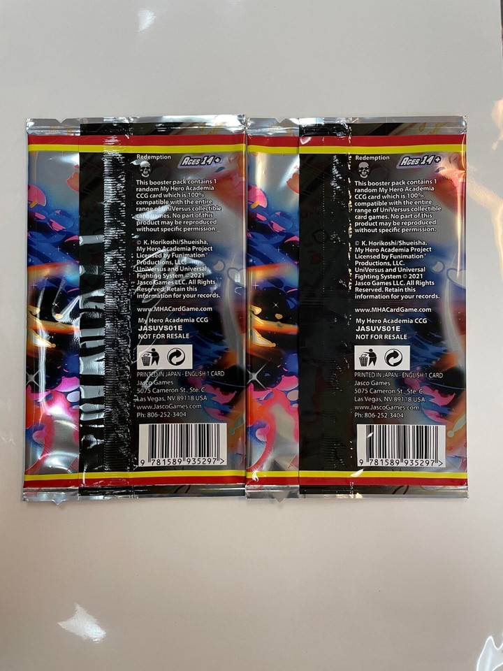 2x My Hero Academia CCG First Edition Series 1 Plus Ultra Booster Pack ...