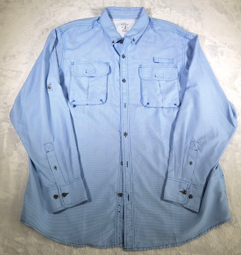 RedHead Shirt Mens Xlarge Blue Check Fishing Long Sleeve Vented Roll ...