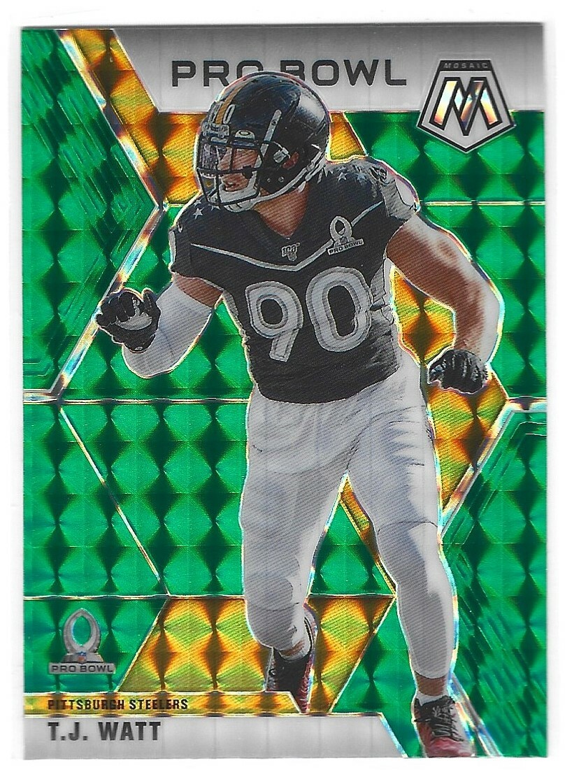 T.J. WATT 2020 MOSAIC PRO BOWL GREEN MOSAIC STEELERS WISCONSIN BADGERS ...