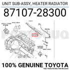 8710728300 Genuine Toyota UNIT SUB-ASSY, HEATER RADIATOR 87107-28300 | eBay