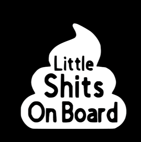 Funny Vinyl Decal Little Shits On Board Car Sticker Fit Honda Toyota ...