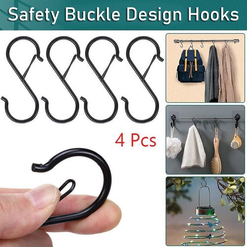 Duty Hanging Anti-Drop Bathroom S Hooks Safety Buckle Hook Rack Metal ...