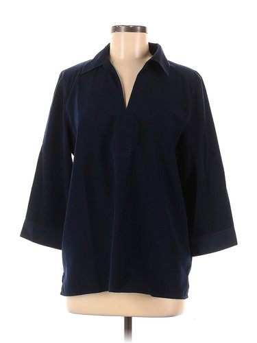 Travelsmith Women Blue 3/4 Sleeve Blouse M Petites | eBay