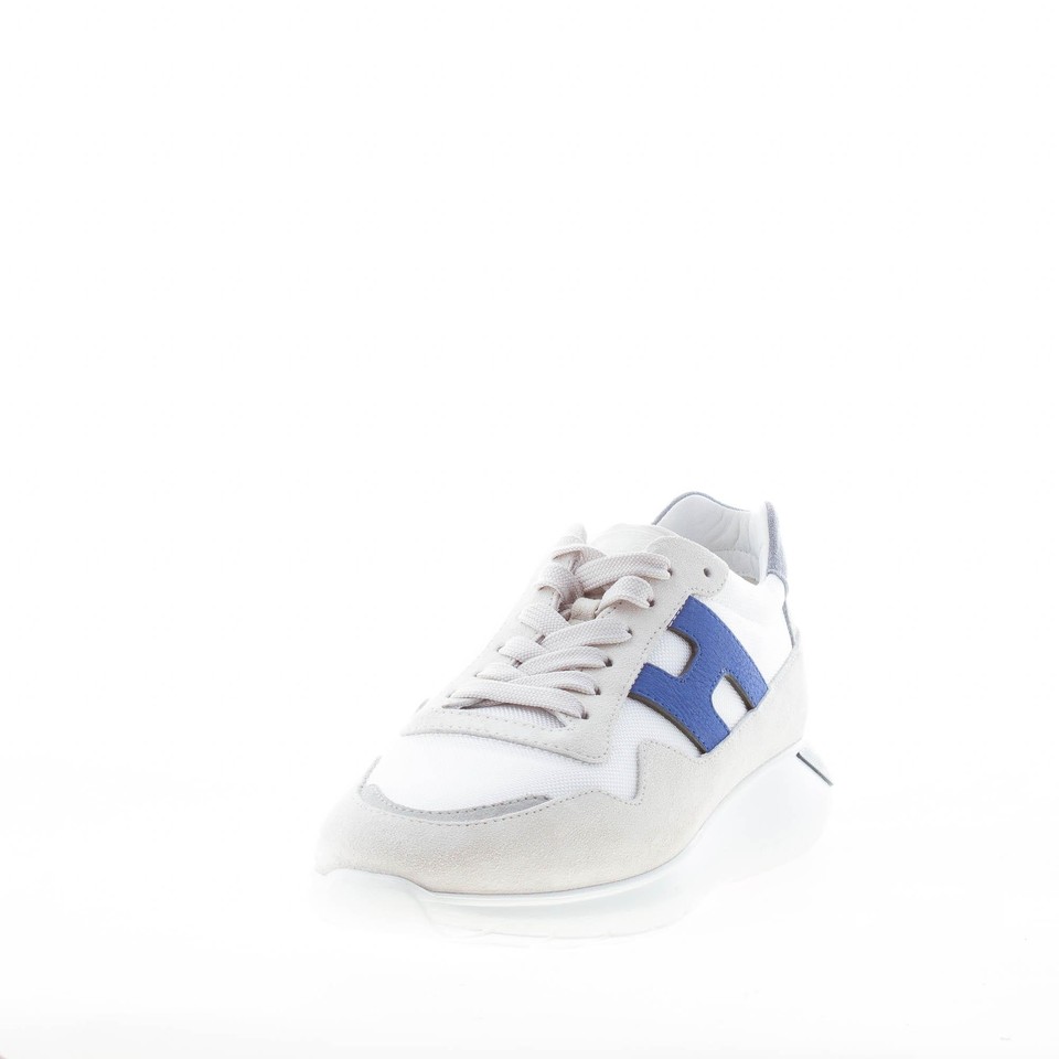 Hogan men shoes Interactive Cube beige suede and white tech fabric ...