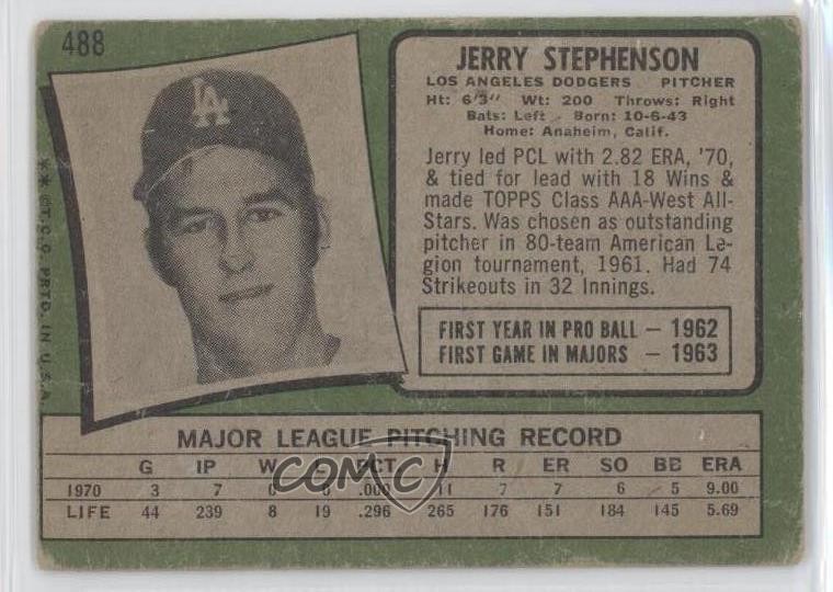 1971 Topps Jerry Stephenson #488 | eBay