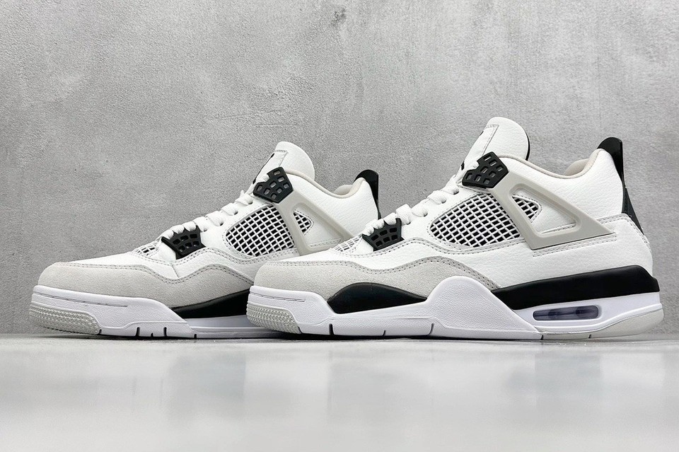 Size 12 - Jordan 4 Retro Mid Military Black Men With Box Mid-top White ...