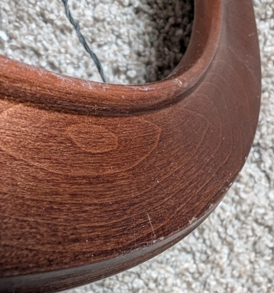 Bard’s Products wood frame round brown hardwood plate art vintage USA ...
