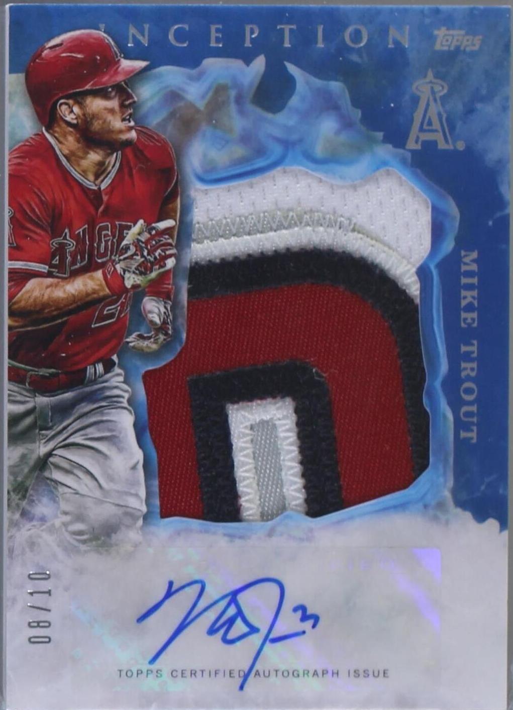 2017 Topps Inception - Autograph Jumbo Patch Mike Trout #IAJ-MT Blue ...