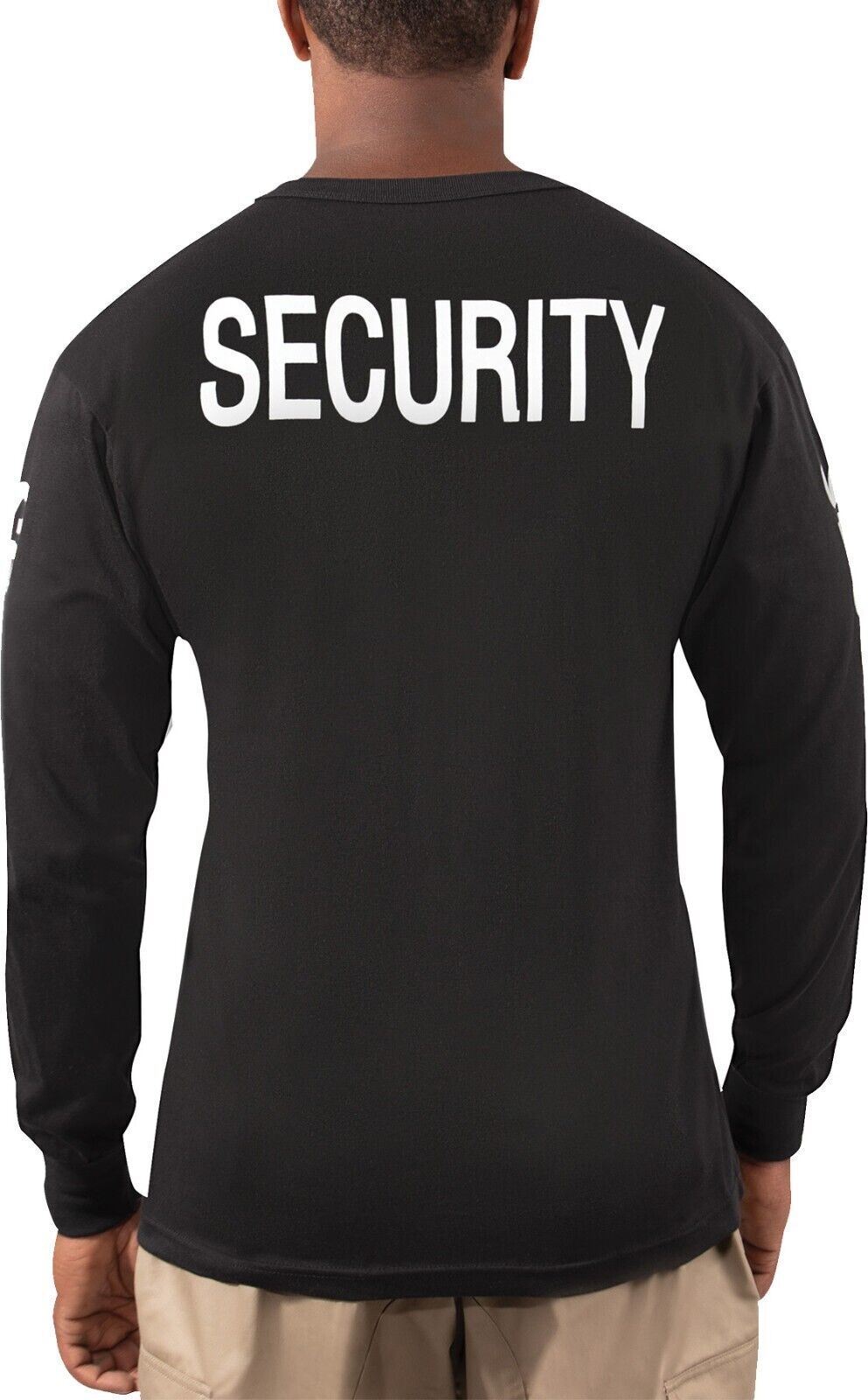 Black SECURITY Long Sleeve T-Shirt Raid Bouncer Security Guard Tee with ...
