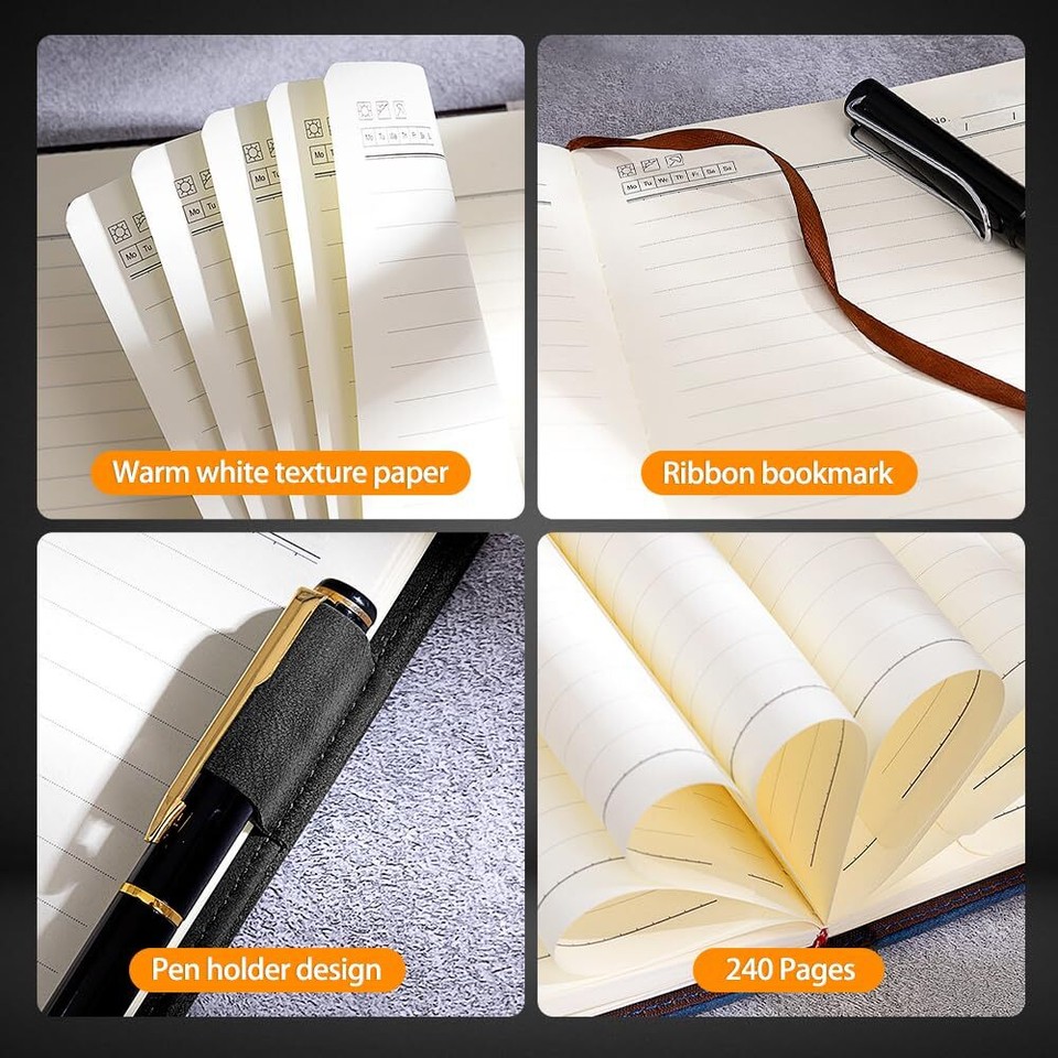 Leather Journal with Combination Lock 240 Pages Travel Notebook with ...