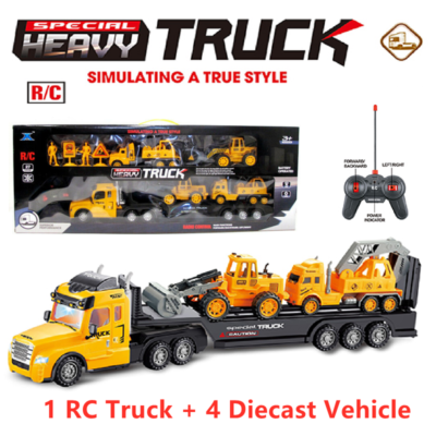 RC Remote Control Construction Trailer Truck Kid Child Model Vehicle ...