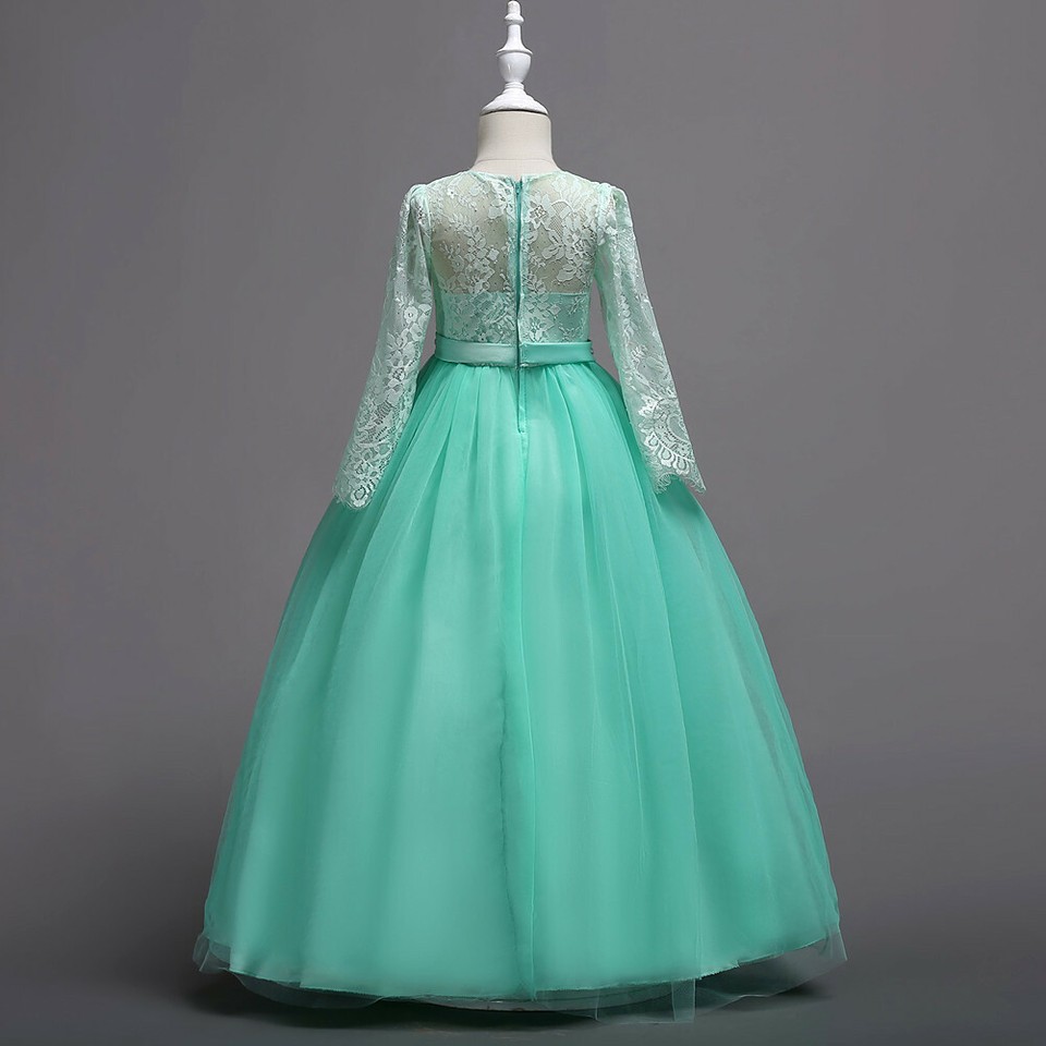 Flower Kids Girls Long Maxi Dress Wedding Party Holy Communion Pageant ...