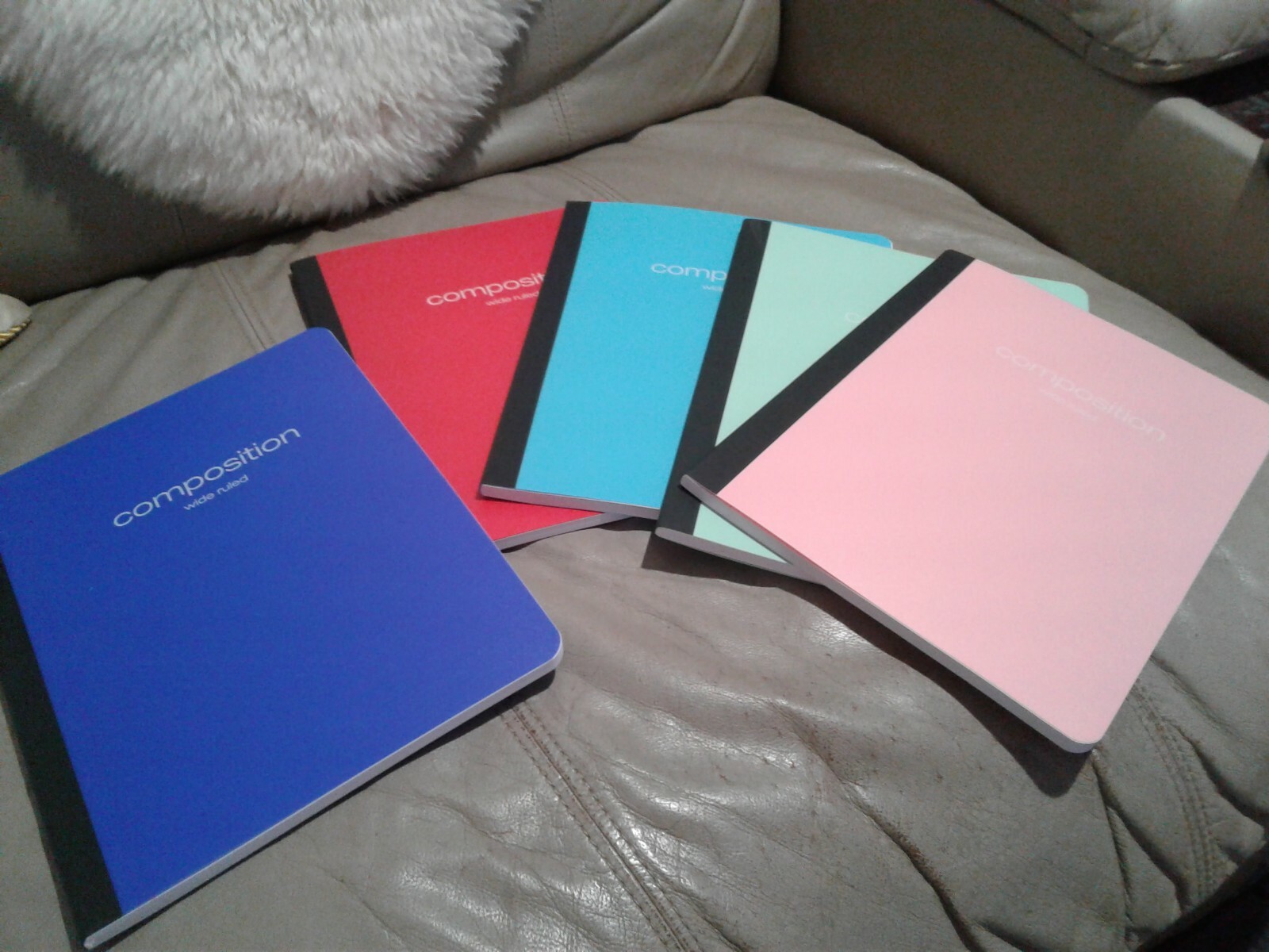 Lot of 5 New Poly Composition Book, 9-3/4" x 7-1/2", Wide Rule,80 ...