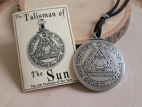 Talisman of Sun Magic Pentacle Solomon Seal Health Wealth 1.5" Pendant ...