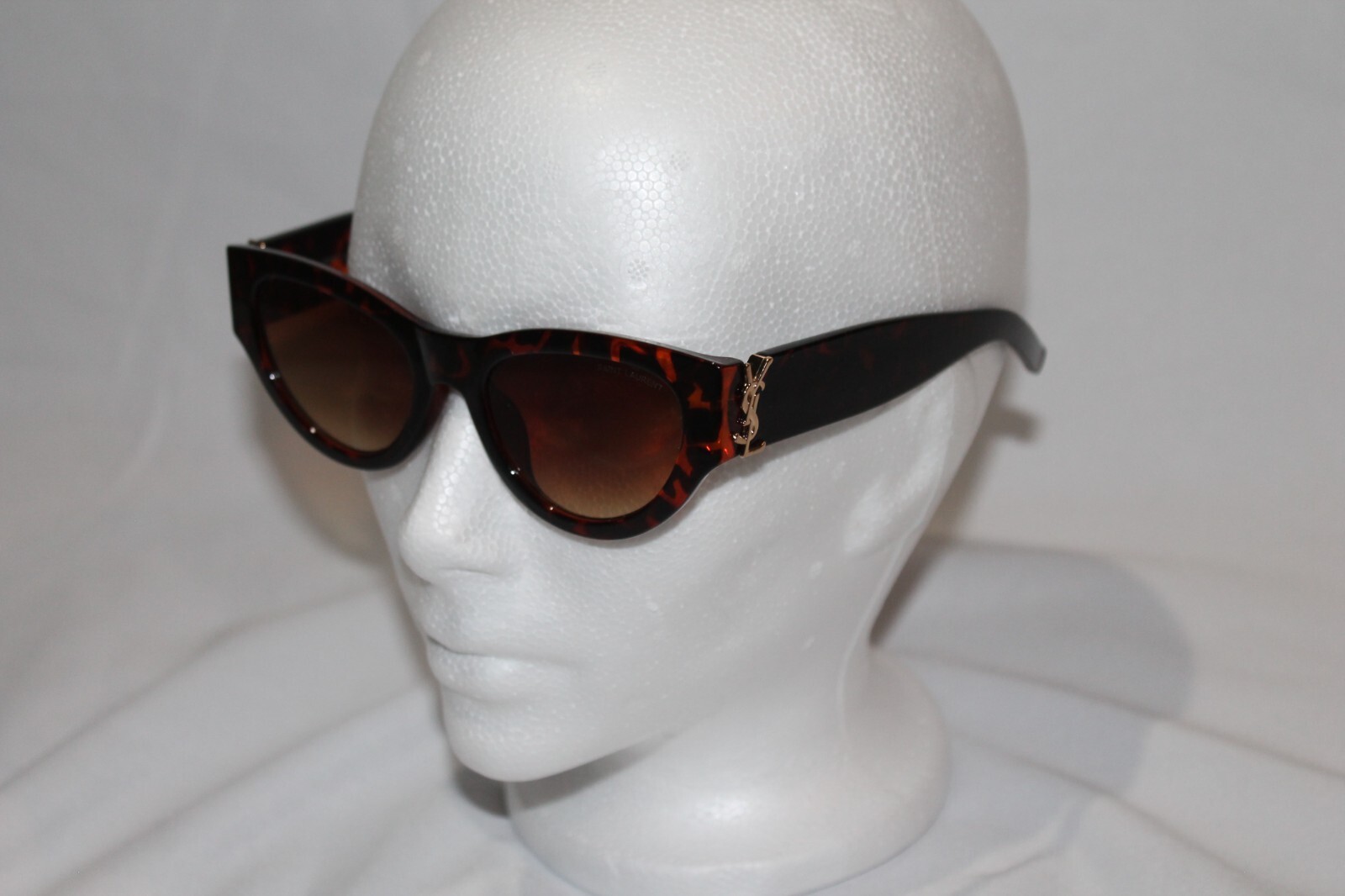 YSL Saint Laurent Cat Eye Sunglasses Black Gold 53mm … - Gem
