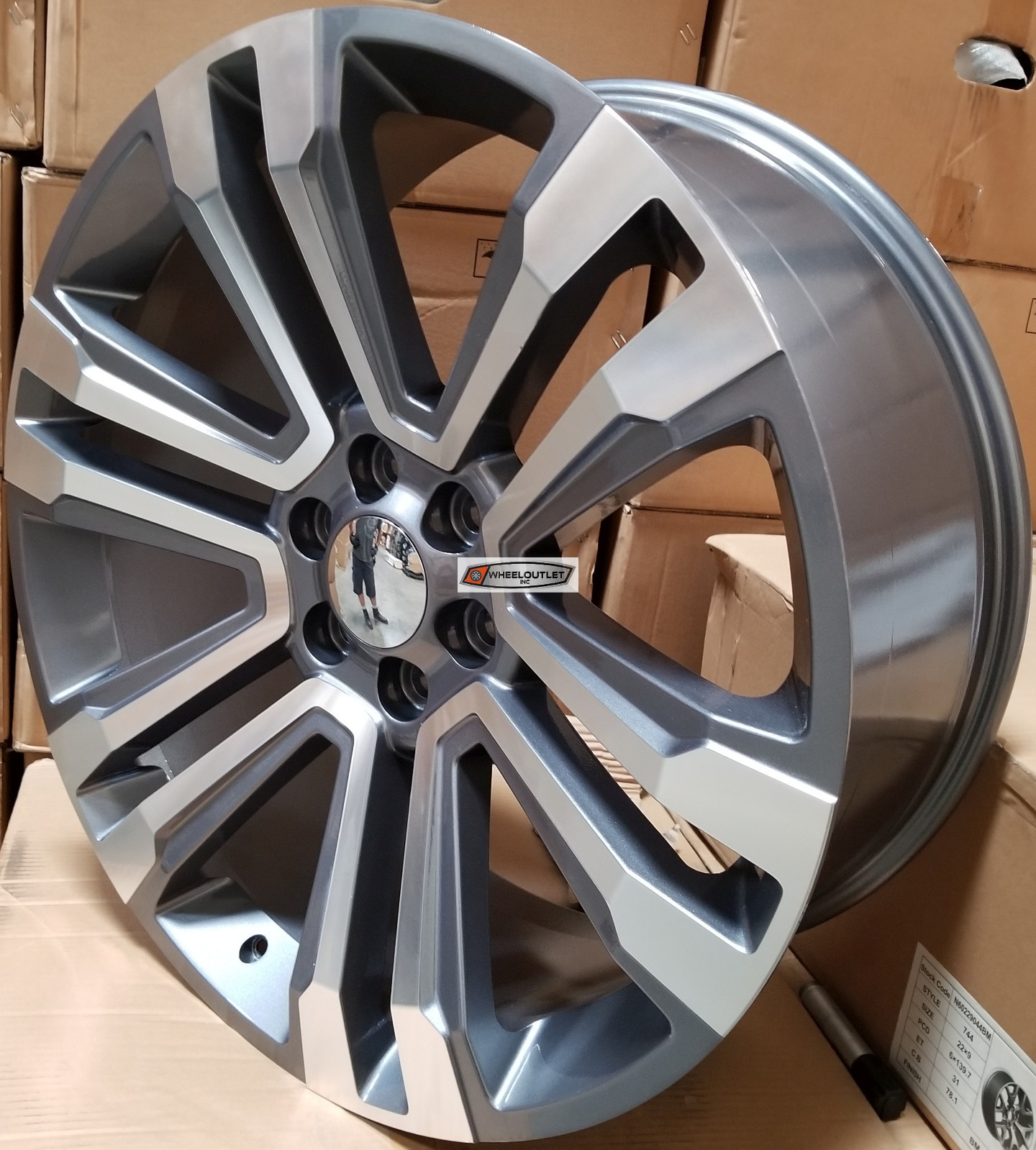 (4)24 GMC Replica Rims Gunmetal Wheels Fit Tahoe Sierra Yukon LTZ ...