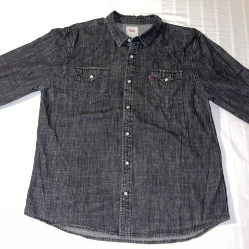 Levi's Black Denim Long Sleeve Shirt Classic Black Pearl Button Down ...
