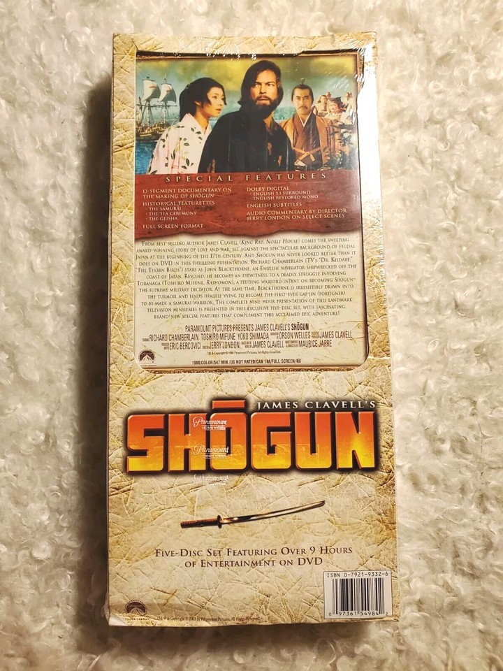 Shogun (DVD, 1980) NEW Complete TV Miniseries, 5-Disc Box Set, Rare ...