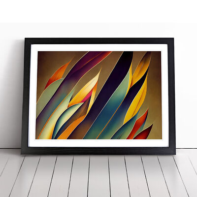 Bird Feather Art Deco Framed Canvas Wall Art Print Poster Picture, Home ...