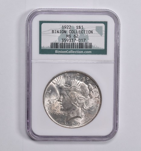 MS62 1922 Peace Dollar Binion Silver Hoard - NGC *3368 | eBay