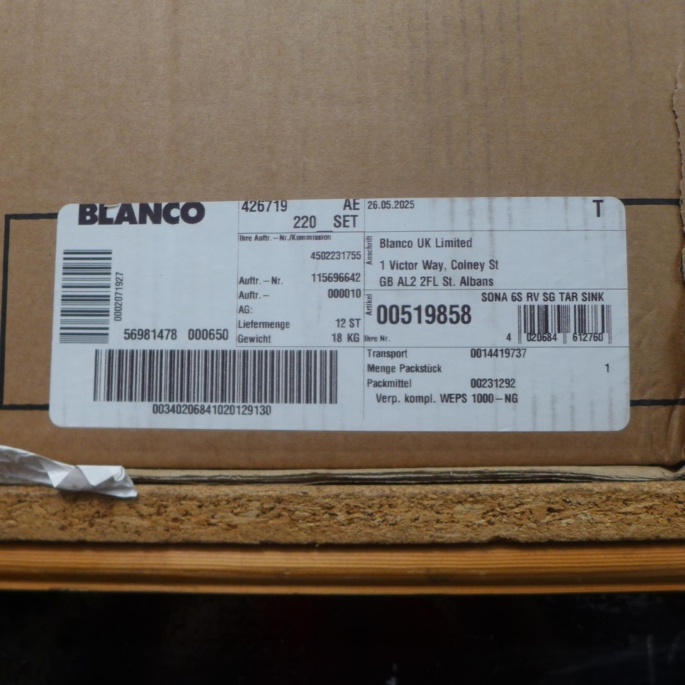 Blanco 519858 SONA 6S 1.5 Bowl Inset Silgranit Reversible Kitchen Sink ...