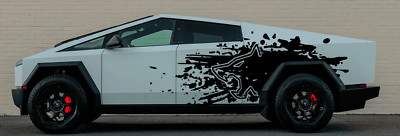 2023-2025 Tesla Cybertruck Side Cyberbeast Cerberus Mud Decal Graphics Set