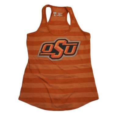 NCAA Oklahoma State Cowboys Striped Orange Tank Top Racerback Shirt ...