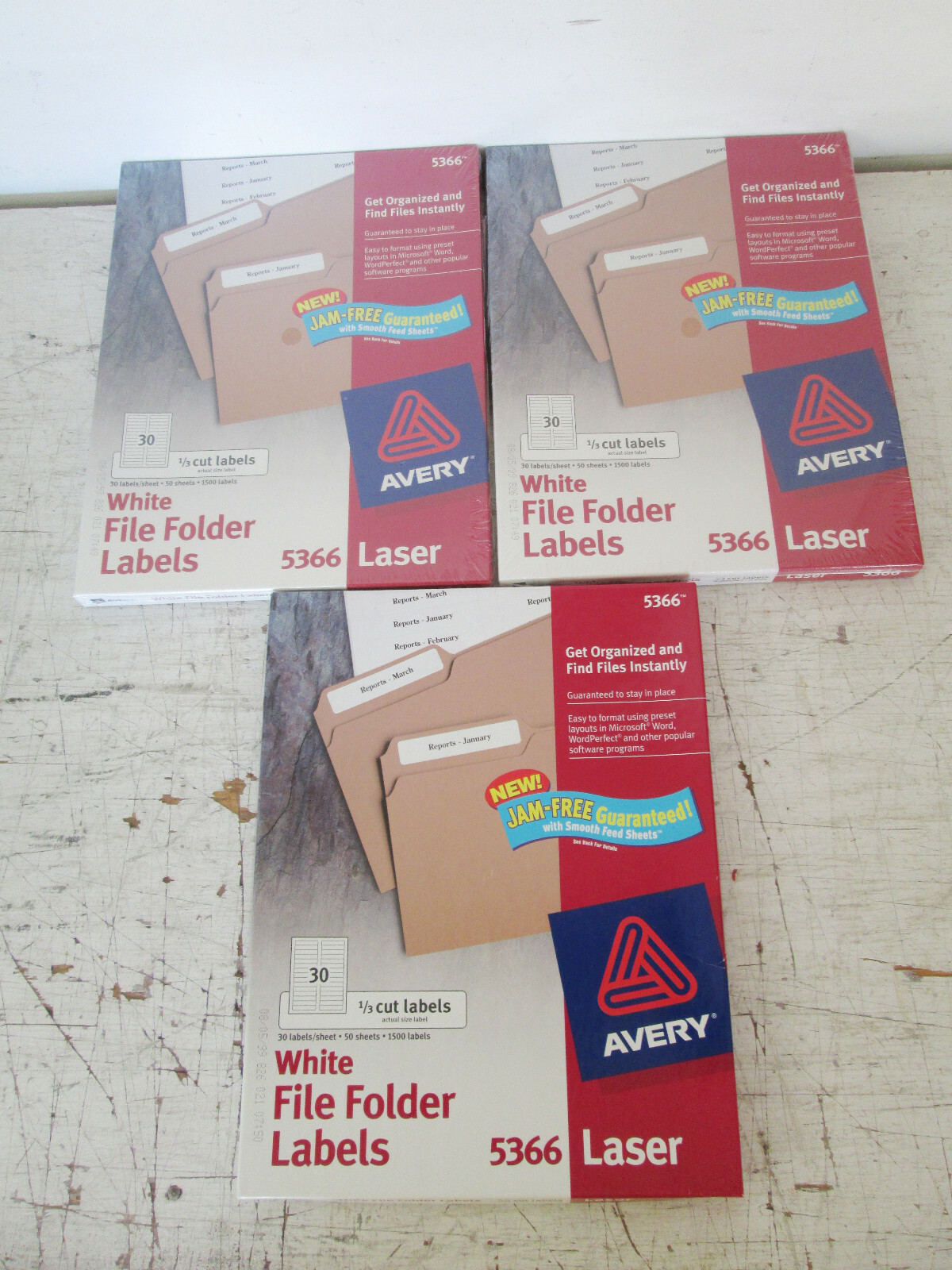 Avery 5366 White File Folder Labels, Laser & Inkjet Printers 4380 Count ...