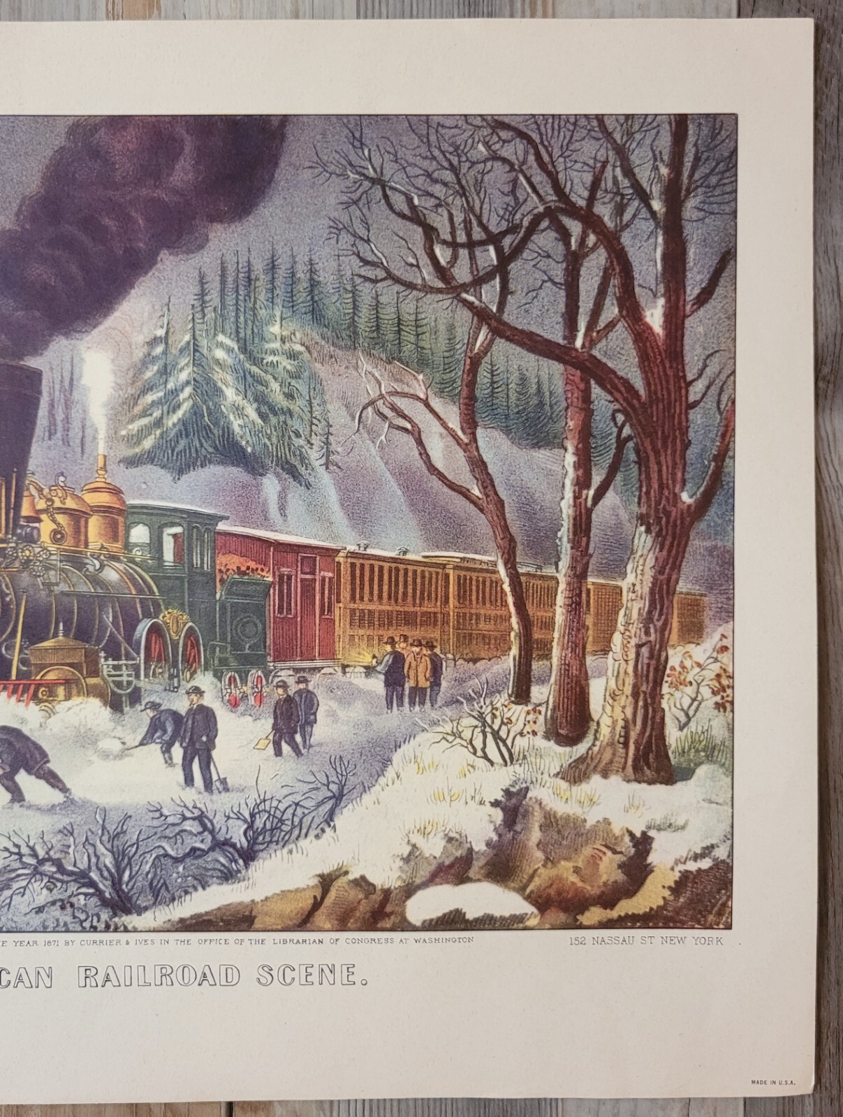 Vtg Currier & Ives Print "American Railroad Scene" 14" x 11" Donald Art ...