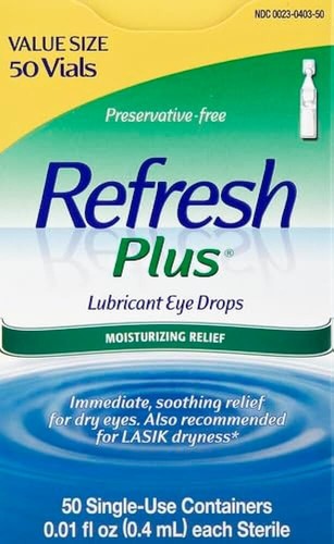 Refresh Plus Lubricant Eye Drops, Preservative-Free, 0.01 Fl Oz 50 ...
