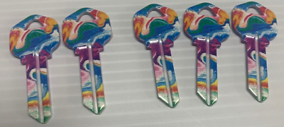 5 PACK RAINBOW MELTED CRAYON HOUSE KEY BLANKS-Uncut NEW KWIKSET KW-1 | eBay